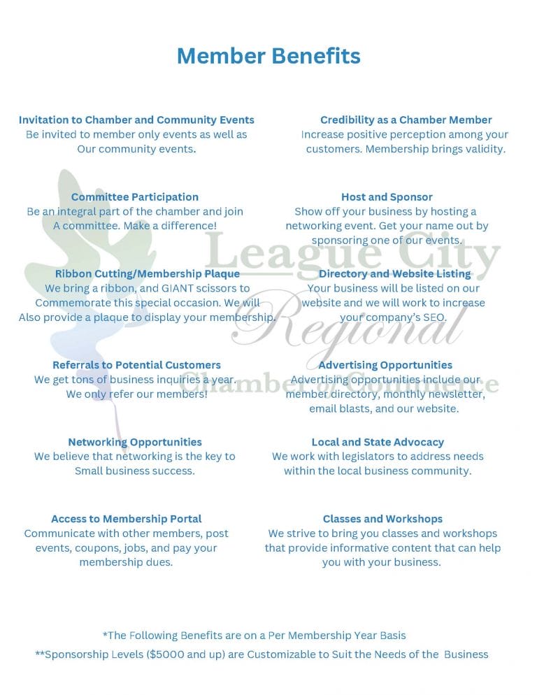 Membership Packages - League City Regional Chamber of Commerce